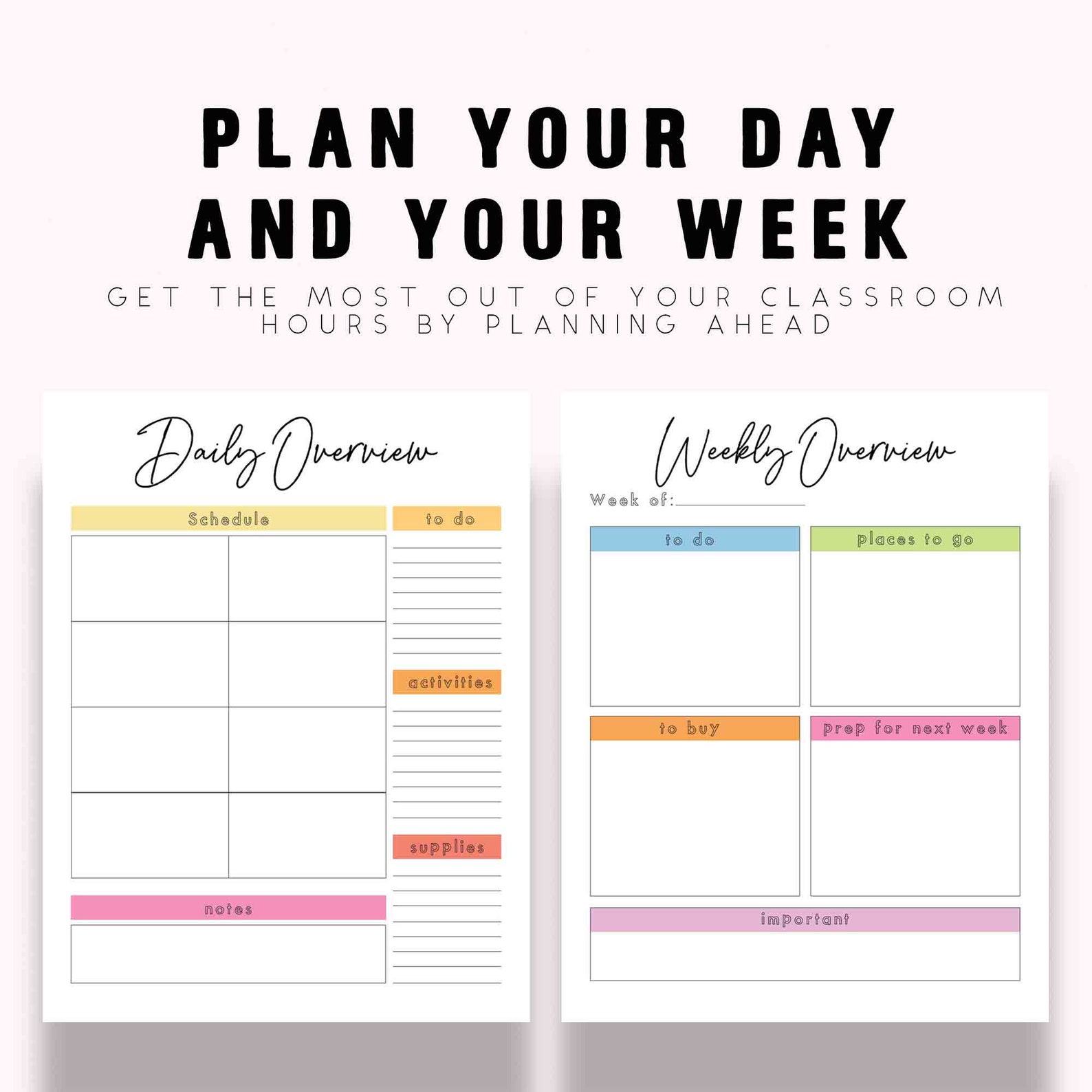 Printable Teacher Planner Rainbow Theme Ultimate Teacher - Etsy
