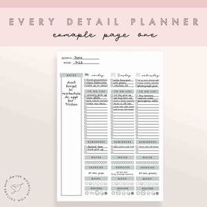 Every Detail Weekly Planner Kit, Printable Week Plan Templates, Weekly ...