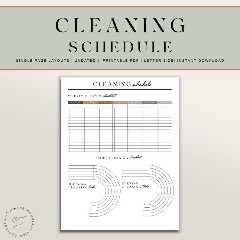 Cleaning Planner Bundle Printable Weekly Monthly Yearly - Etsy