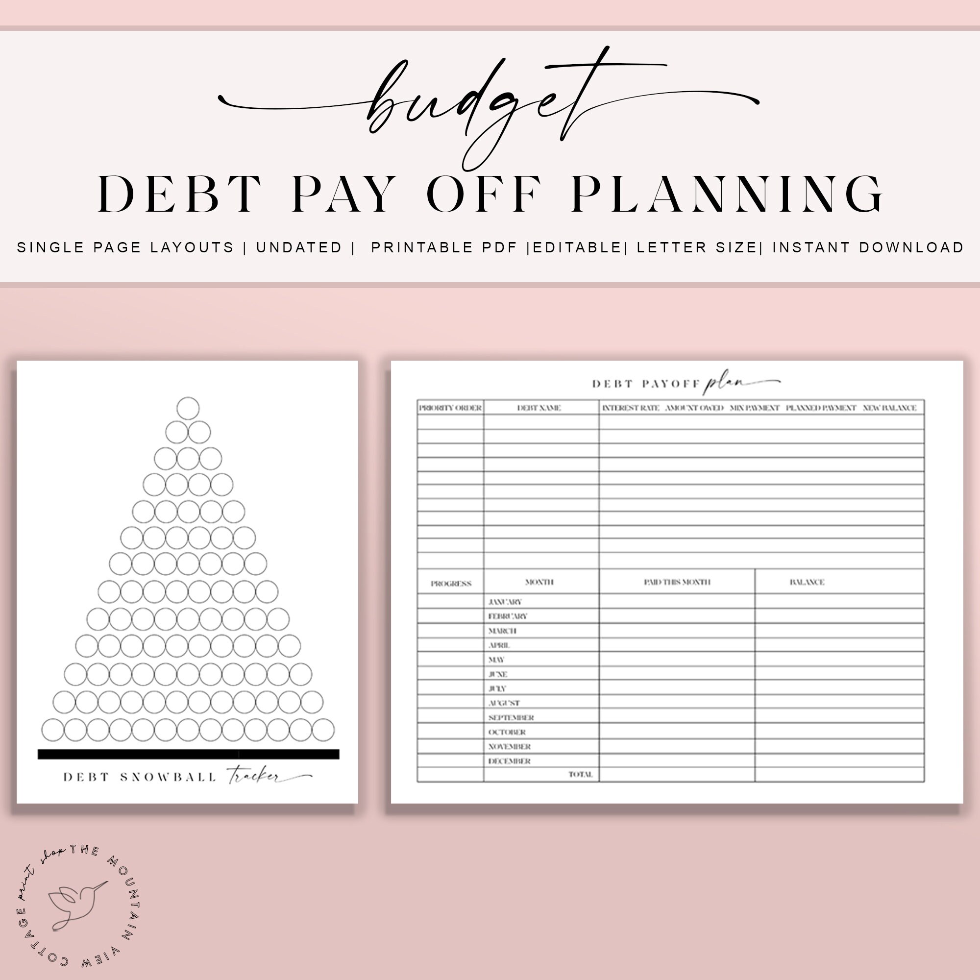 Printable Budget Planner Bundle - Budget Planner Kit - Weekly Budget ...