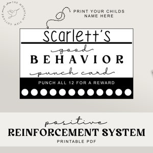 GOOD BEHAVIOR Card-positive Reinforcement Punch Card-behavior Chart ...
