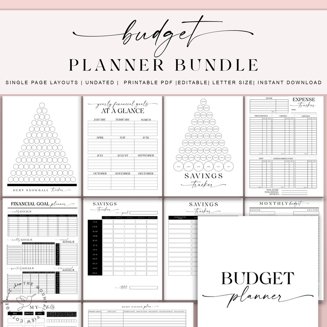 Printable Budget Planner Bundle - Budget Planner Kit - Weekly Budget ...