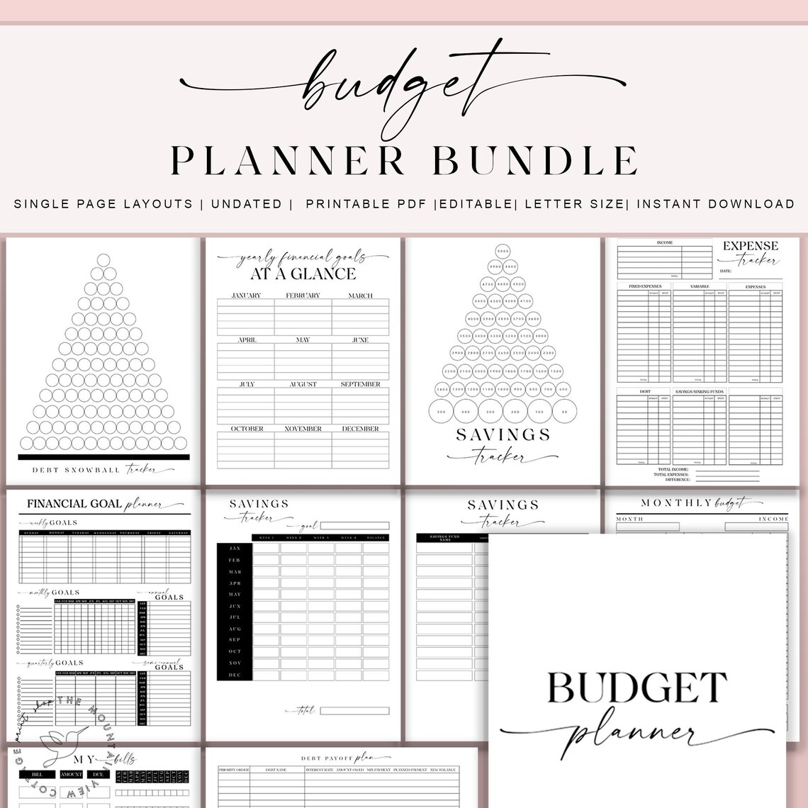 Printable Budget Planner Bundle - Budget Planner Kit - Weekly Budget ...