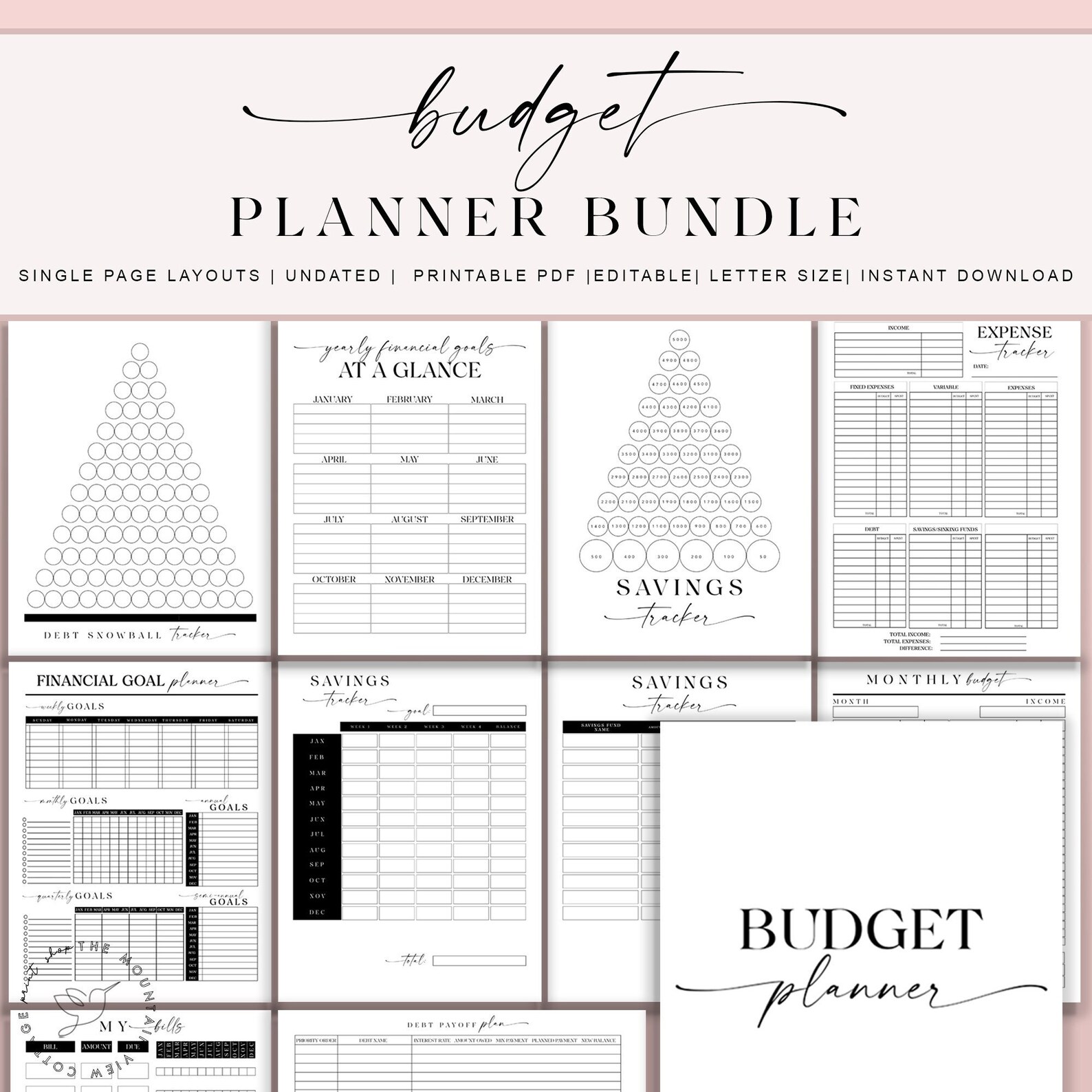 Printable Budget Planner Bundle Budget Planner Kit Weekly - Etsy