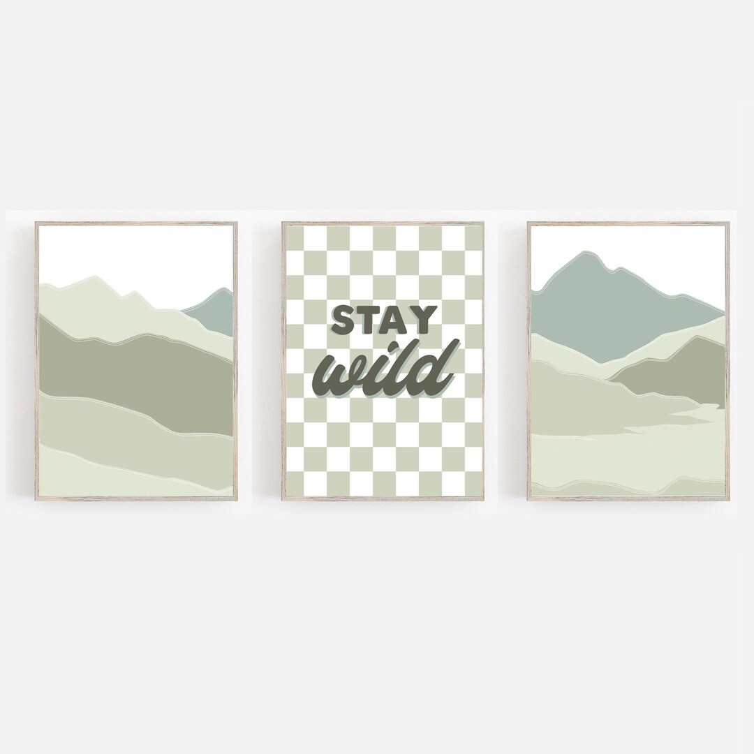 Sage Green Nursery Prints: Boho Mountain Adventure Set of 3 - Etsy