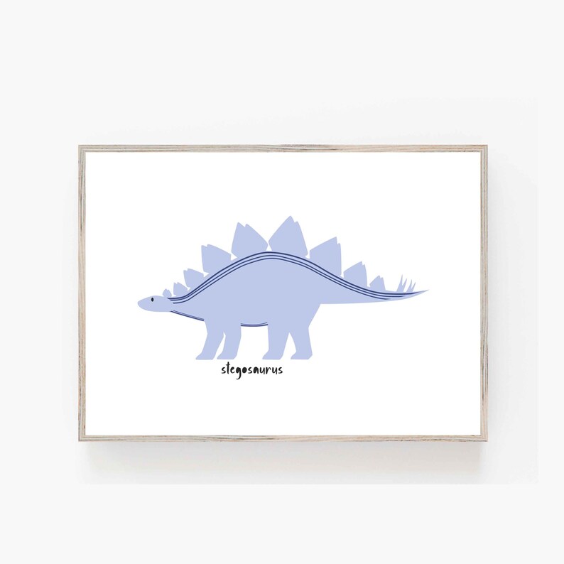 Blue Dinosaur Art Prints|dinosaur Wall Art Decor for Boy Nursery ...