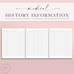 Family Medical Binder Printable, Health Care Planner, Health Tracker ...