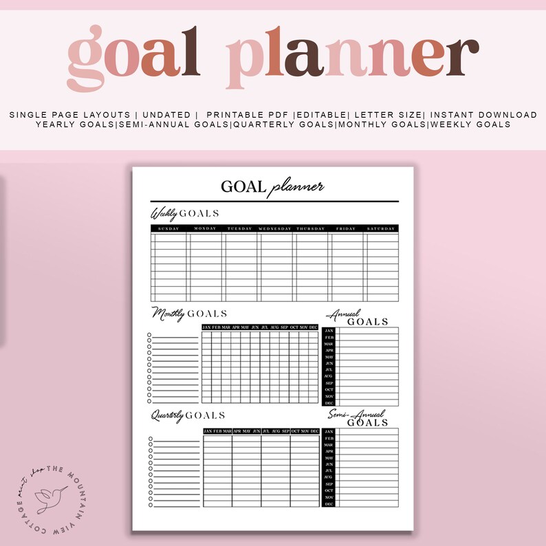 Goal Planner BUNDLE 2023 Goals Tracker SMART Goal Setting - Etsy