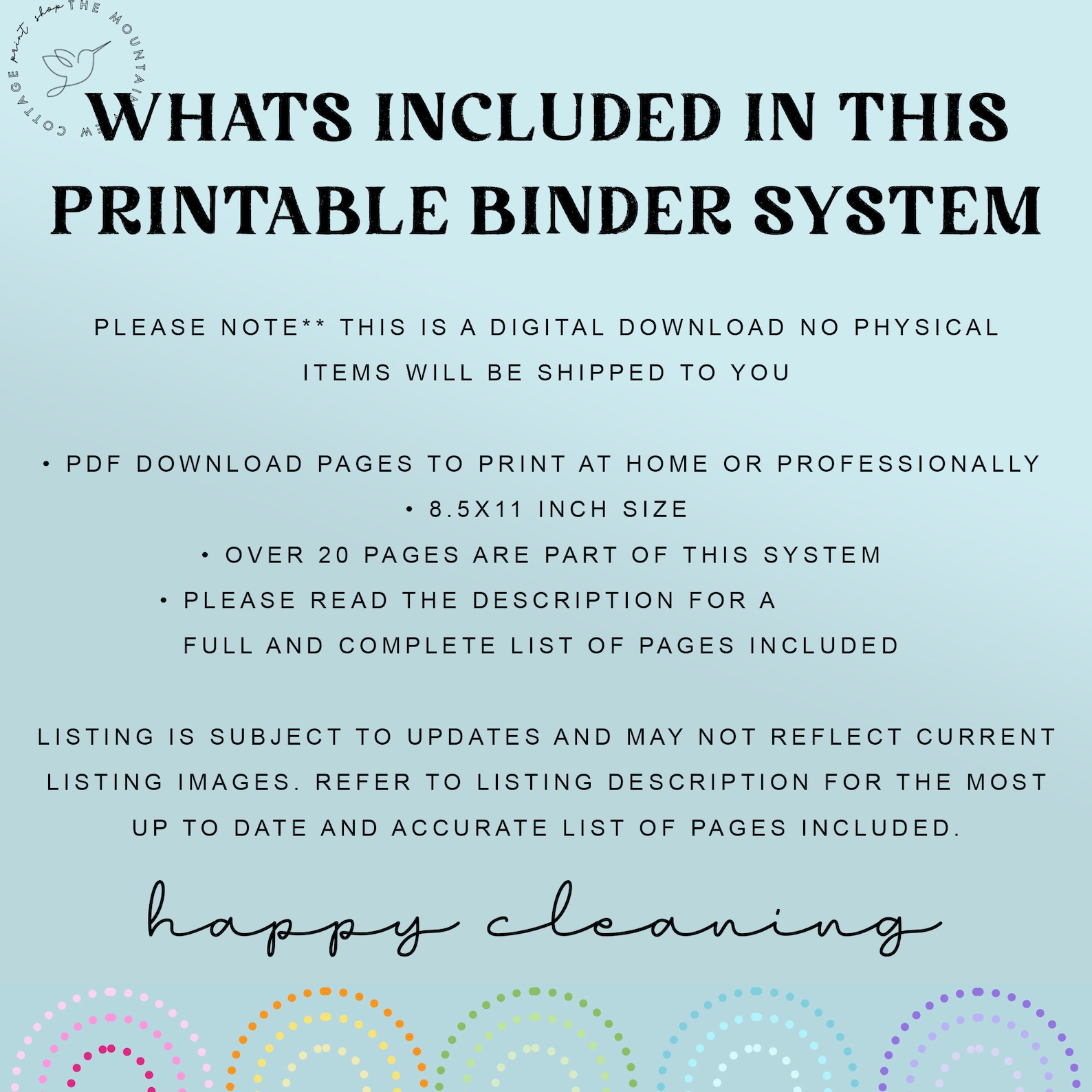 Complete Printable Housekeeping Set Home Management - Etsy