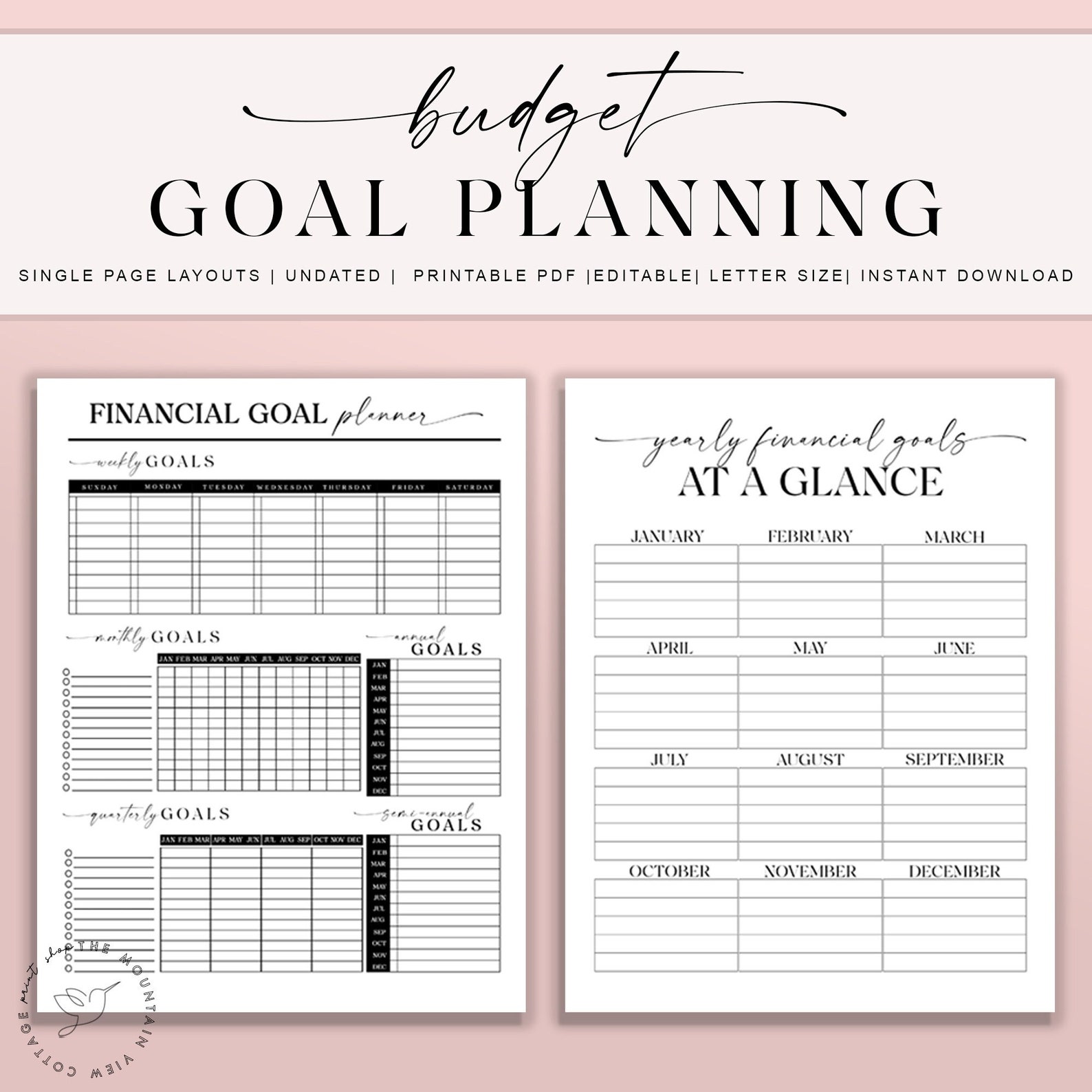 Printable Budget Goal Planning Budget Planner Kit Weekly - Etsy