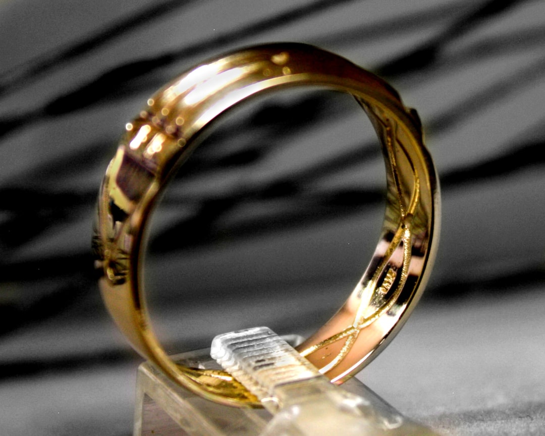 Atlantis Ring Solid 14k Gold Band Talisman Egyptian Protection Amulet ...