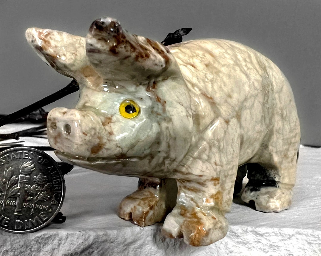 Good Luck Cream Beige Pig Totem Fetish Soapstone Figurine - Etsy