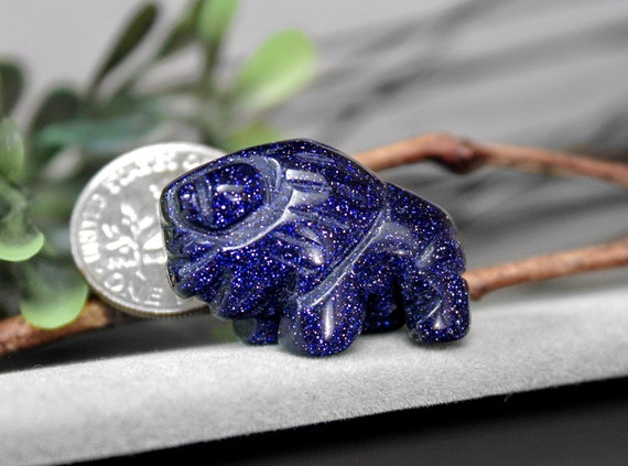 Hand Carved American Buffalo Totem Spirit Animal Blue - Etsy