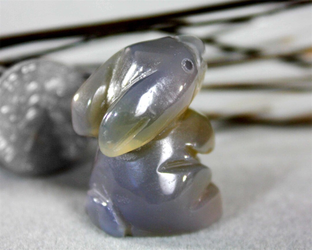 Brazilian Carnelian Agate Bunny Rabbit Stone Totem Figurine Spirit ...