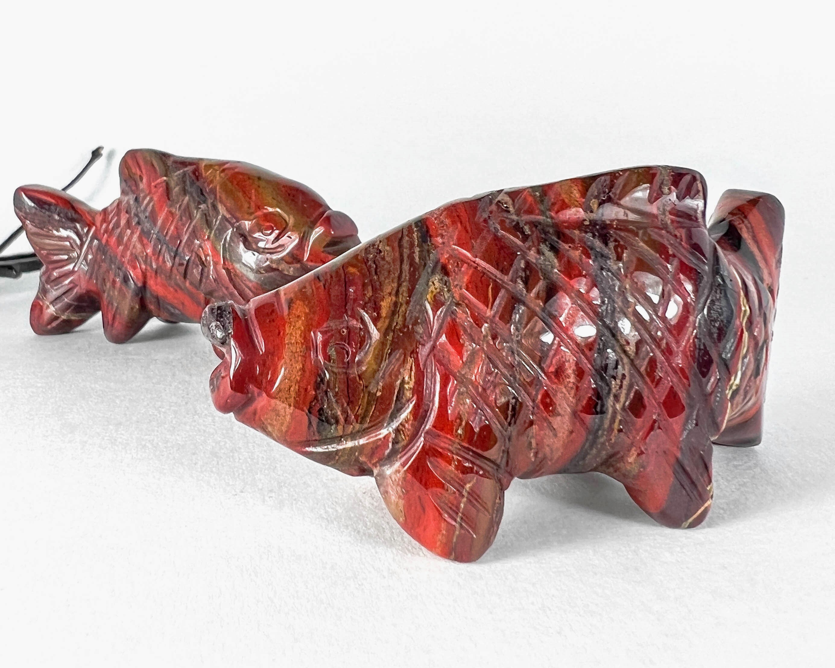 Red Rainbow Jasper Fish Spirit Animal Totem Fetish Hand Carved - Etsy