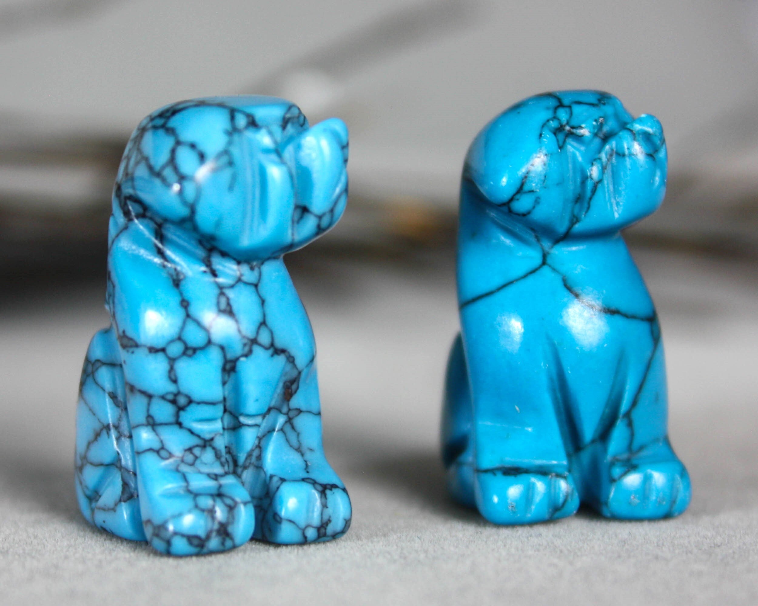 Turquoise Dog Spirit Animal Totem Fetish Canine Stone Figurine - Etsy
