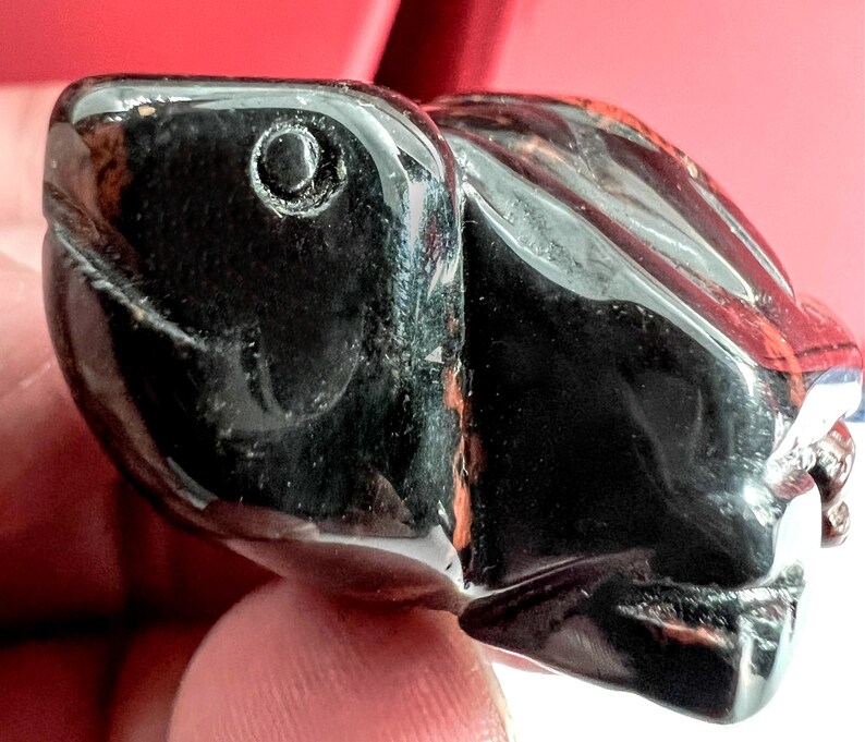 1.5" Mahogany Obsidian Turtle Tortoise Figurine Crystal Stone Carving ...