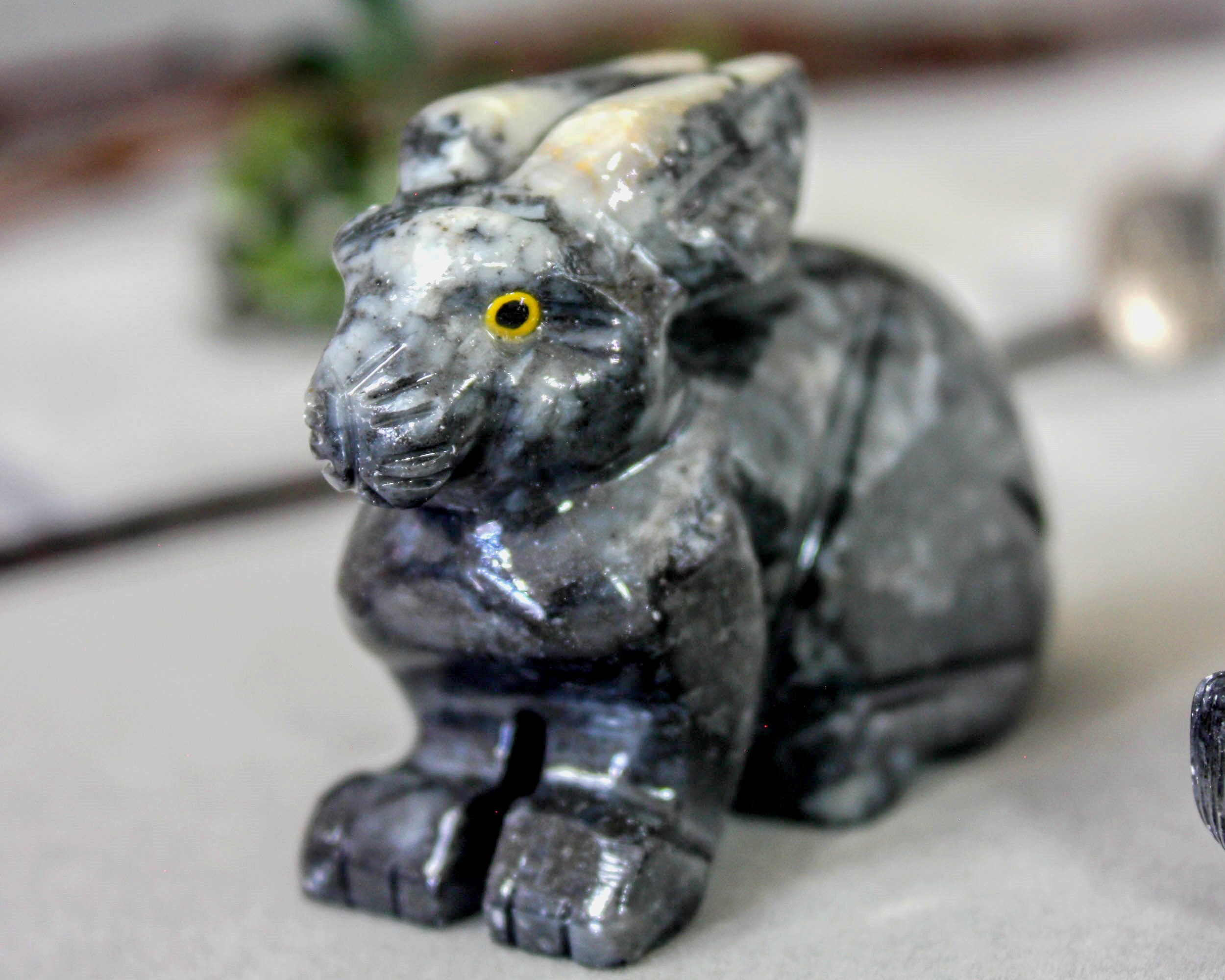 Bunny Rabbit Totem Spirit Animal Soapstone Figurine 2 - Etsy