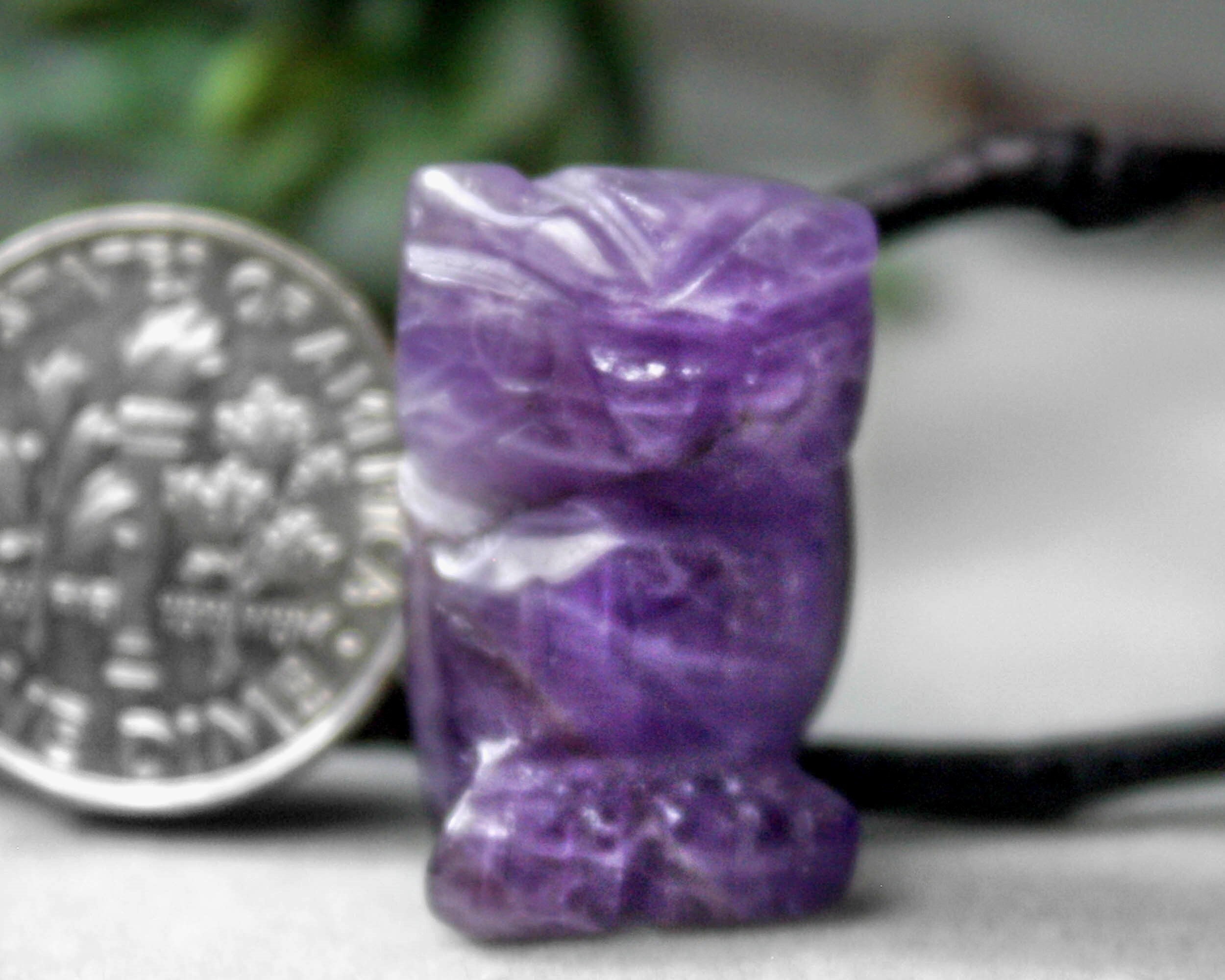 Miniature Hand Carved Amethyst Owl Gem Animal Spirit Totem - Etsy