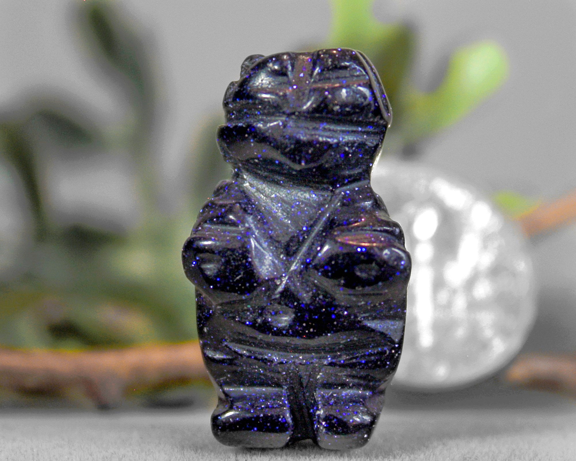 Venus of Willendorf Mother Earth Blue Goldstone Totem Figurine | Etsy