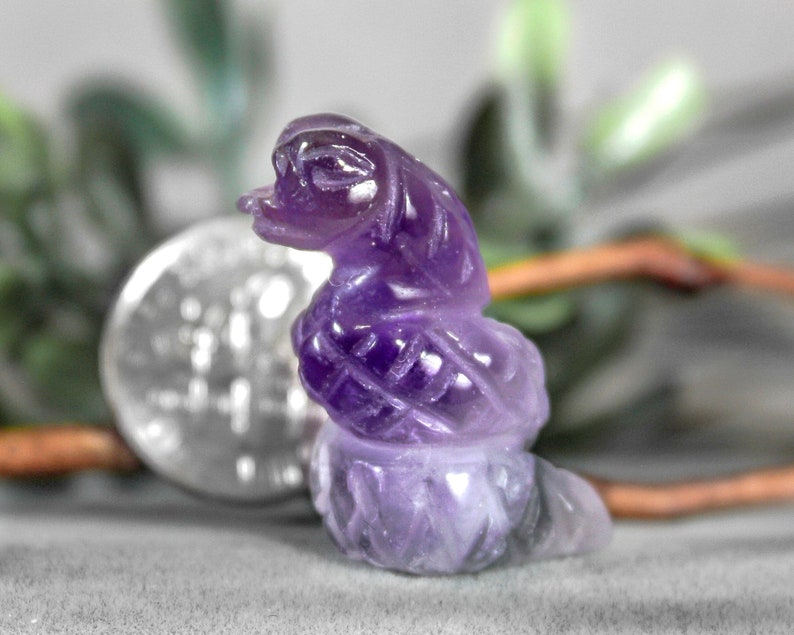 Miniature Carved Amethyst Rock Gemstone Serpent Coiled Snake - Etsy