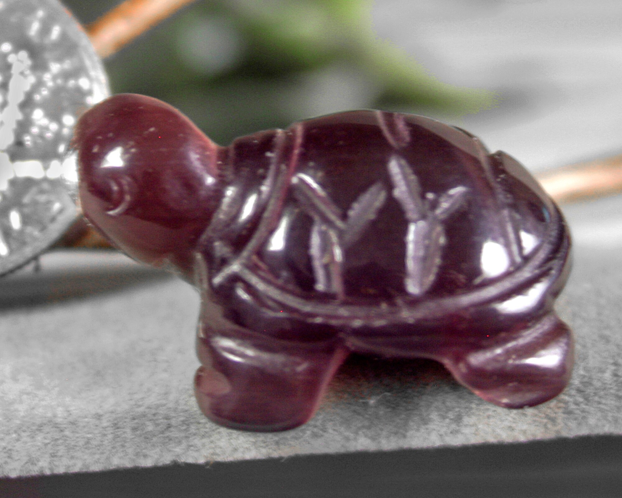 Purple Turtle Good Luck Totem Spirit Animal Cat's Eye | Etsy