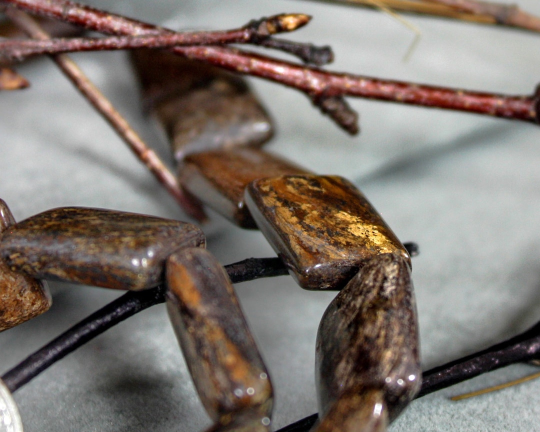 Golden Brown Rectangular 16mm Bronzite Gemstone Beads 15" Strand 894 - Etsy