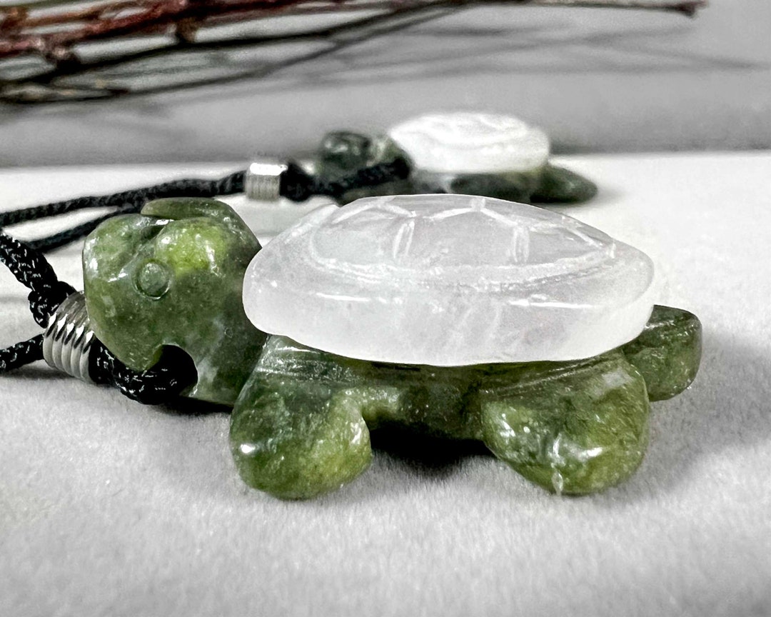 Jade Quartz Turtle Totem Charm Figurine Necklace 6961 - Etsy