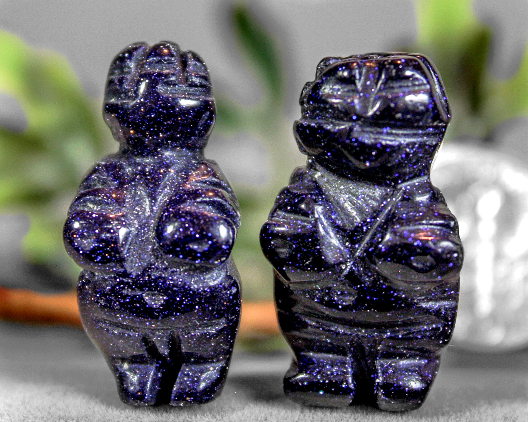 Venus of Willendorf Mother Earth Blue Goldstone Totem Figurine | Etsy