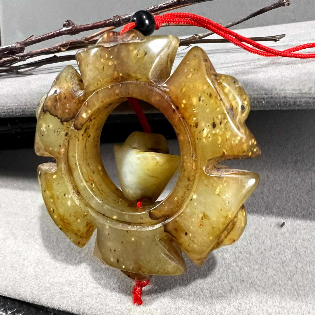 Rare Jade Donut Dangling Gemstone Drilled Collectible Focal Bead Pendant Display Specimen 6782 ...