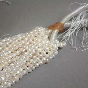 Natural Genuine Ivory 5.5mm-6mm Baroque off White Freshwater Pearl Bead ...