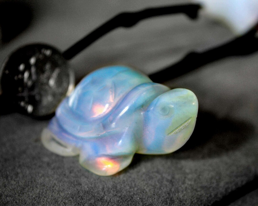 Opalite Turtle Totem: Good Luck Stone Figurine (1 1/2 Inch) 7351 - Etsy