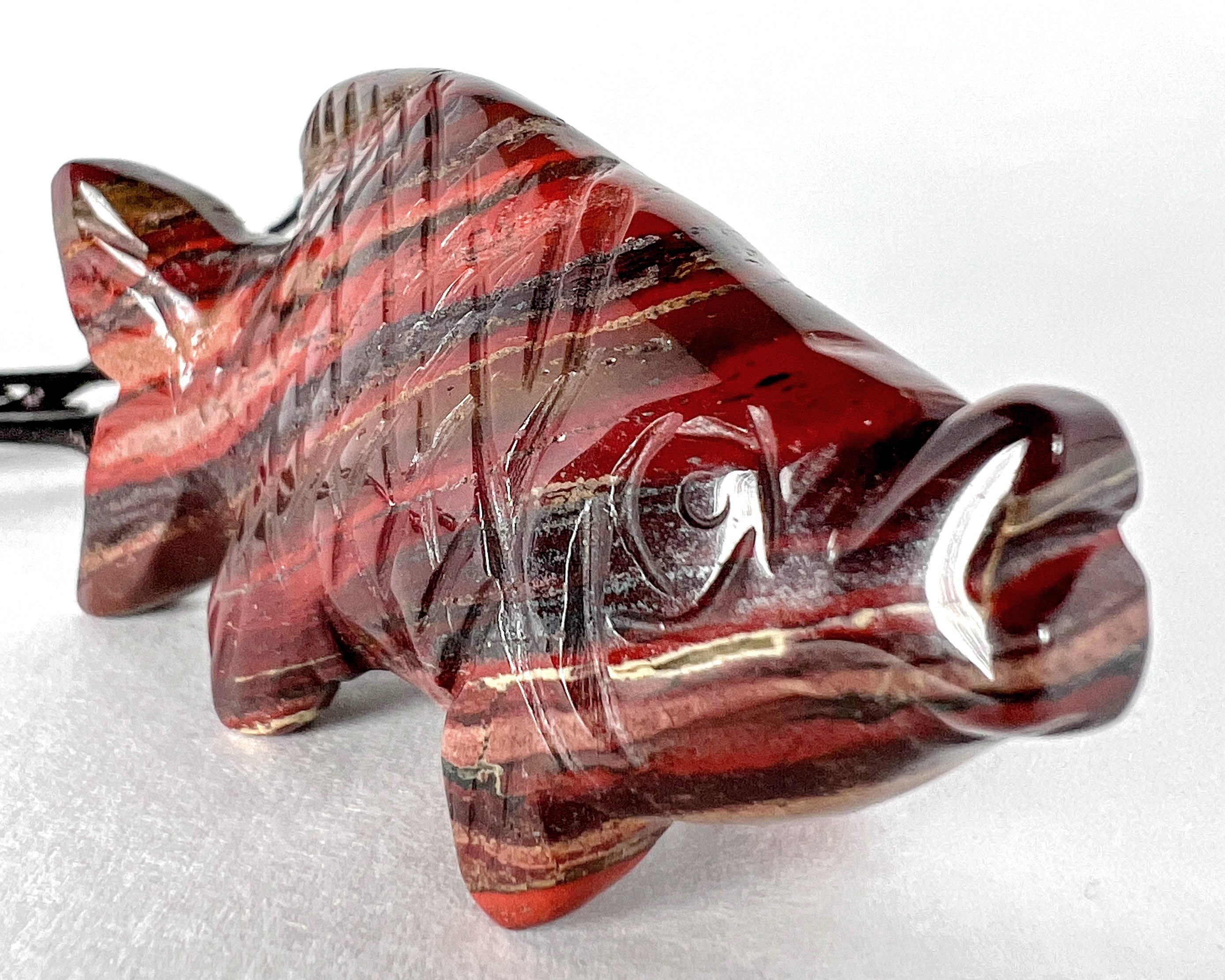 Red Rainbow Jasper Fish Spirit Animal Totem Fetish Hand Carved - Etsy