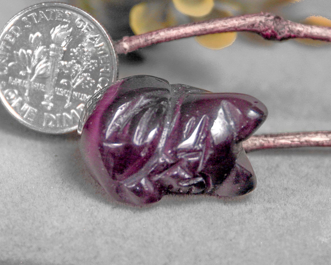 Purple Cat's Eye Stone Sleeping Cat Spirit Animal Totem - Etsy