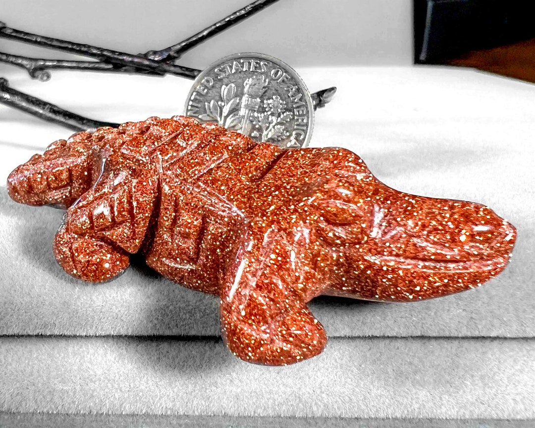 Goldstone Alligator Crocodile Totem Stone Figurine Hand Carved 6872 - Etsy Goldstone Alligator Crocodile Totem Stone Figurine Hand Carved 6872 - Etsy
