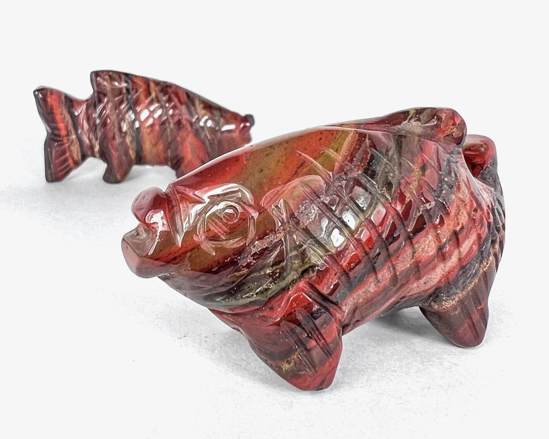 Red Rainbow Jasper Fish Spirit Animal Totem Fetish Hand Carved - Etsy