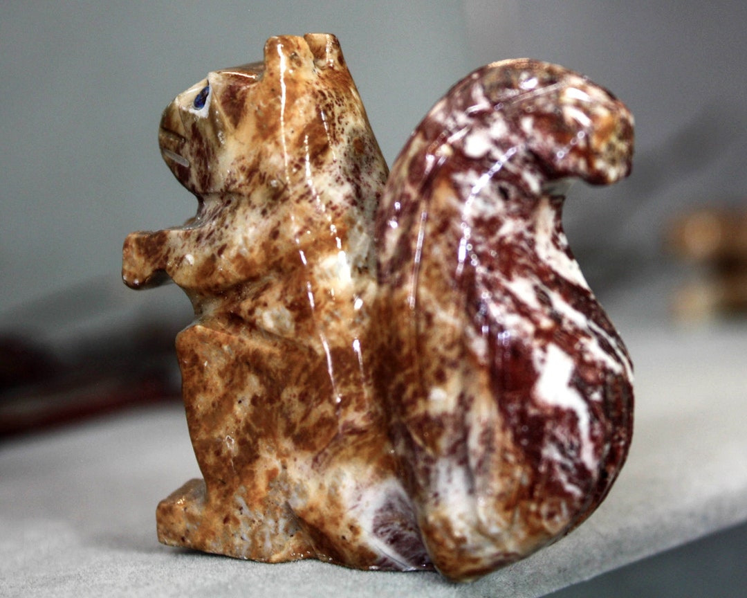 Hand Carved Squirrel Spirit Animal Totem Soapstone Fetish Figurine ...