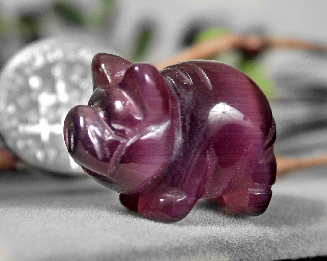 Purple Pig Totem Spirit Animal Good Luck Fetish Stone Figurine 9068 - Etsy