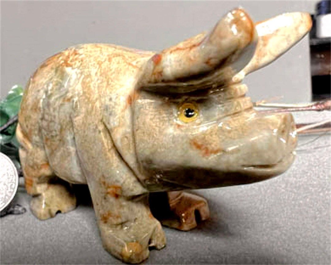 Good Luck Cream Beige Pig Totem Fetish Soapstone Figurine Spirit Animal ...