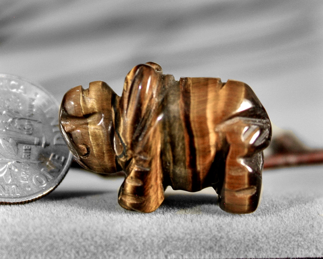 Rhino Spirit Animal Totem Tiger's Eye Stone Figurine Rhinoceros Fetish ...