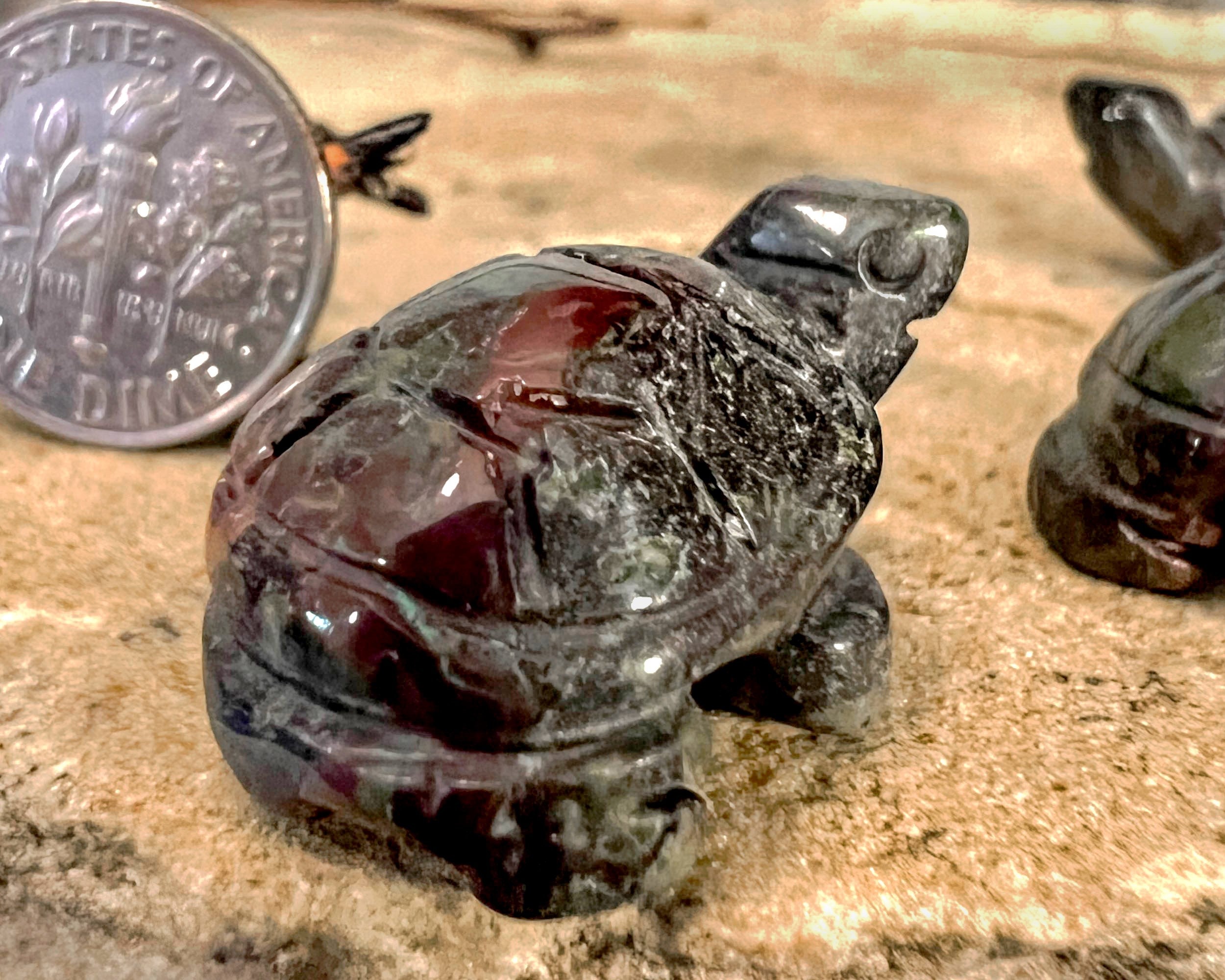 Hand Carved Turtle Dragon Blood Tortoise Totem Fetish Stone - Etsy
