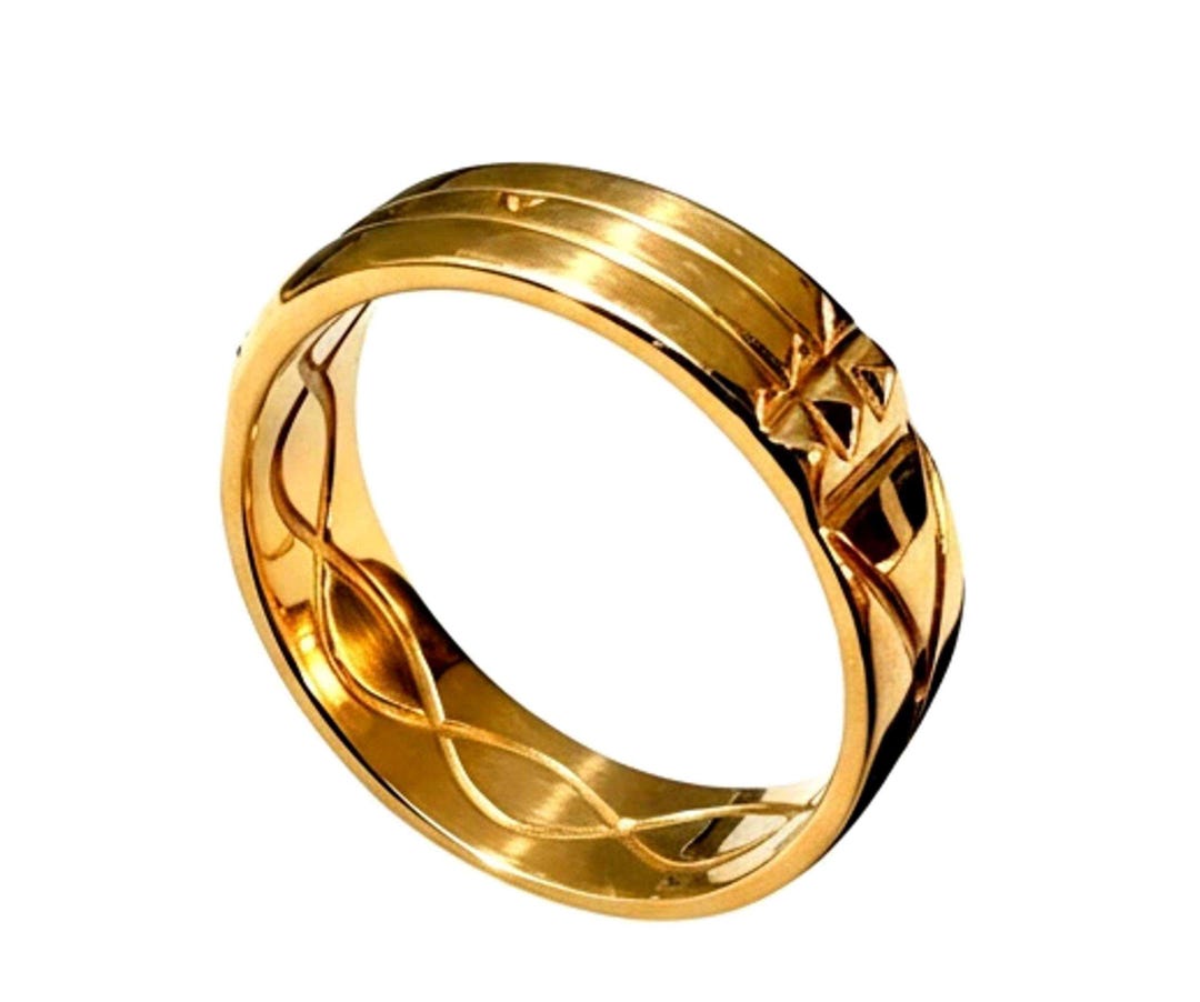 Atlantis Ring • 14k Gold 925 Sterling Silver Band • Unisex Talisman ...