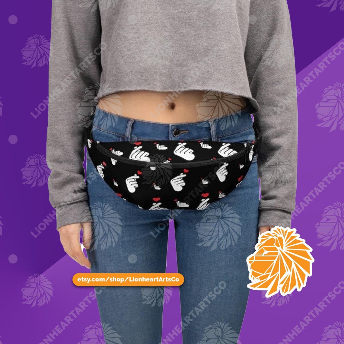 Kpop Finger Heart Fanny Pack, Korean Style Polyester Bag - Etsy