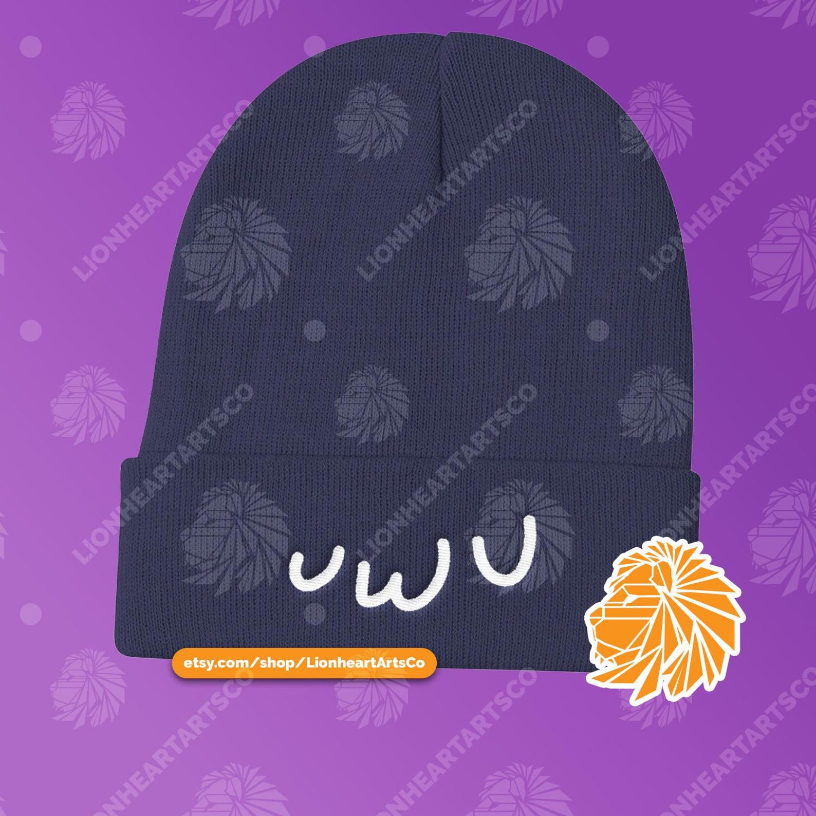 Uwu Knit Beanie, Anime Gift, Cotton Acrylic Blend - Etsy