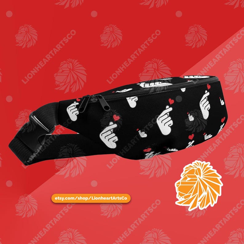 Kpop Finger Heart Fanny Pack, Korean Style Polyester Bag - Etsy