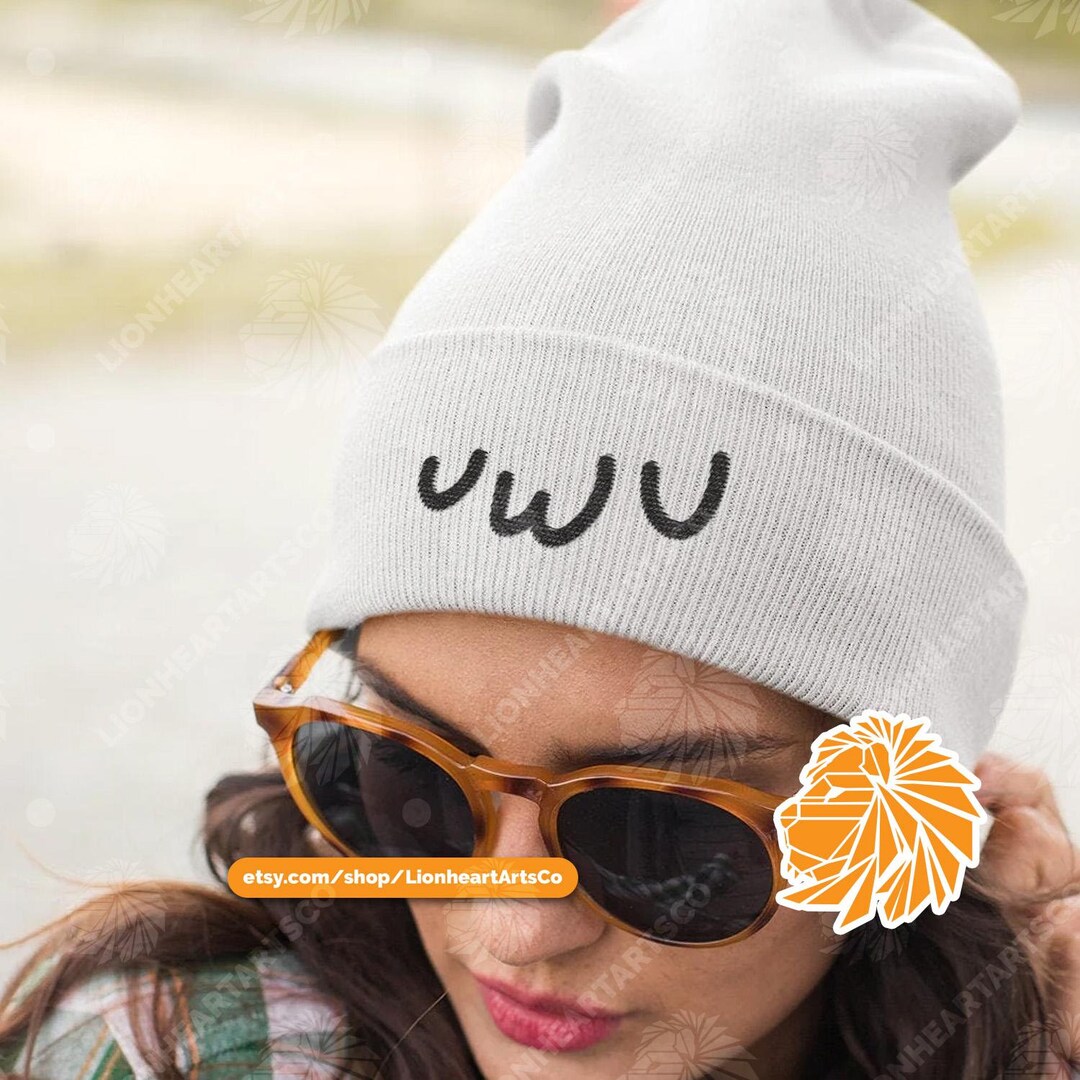 Uwu Knit Beanie, Anime Gift, Cotton Acrylic Blend - Etsy