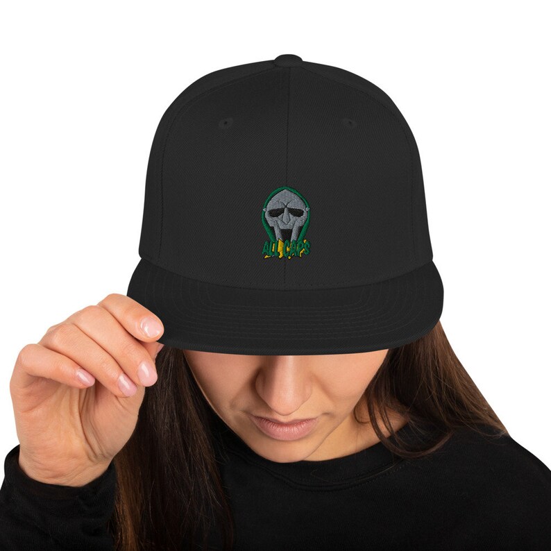 MF DOOM All Caps Snapback Hat Hip Hop Merch Madvillain JJ | Etsy