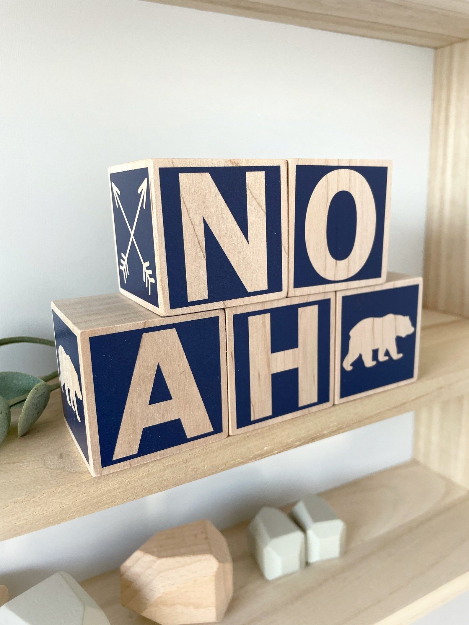 Personalized Baby Gift Block Set Woodland Themed Nursery - Etsy