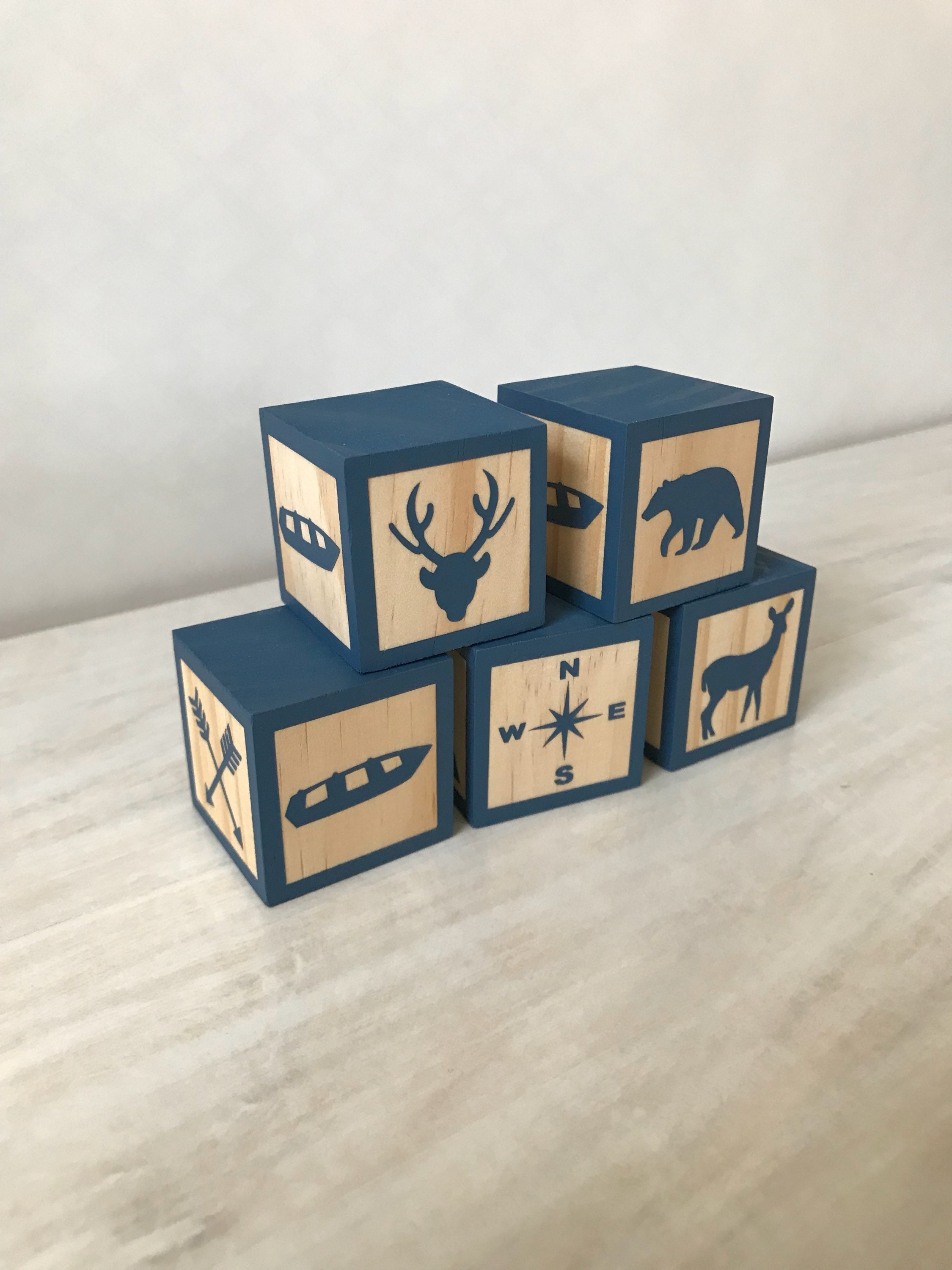 Woodland Nursery Decor /Woodland Blocks/ Nursery Baby Gift / | Etsy
