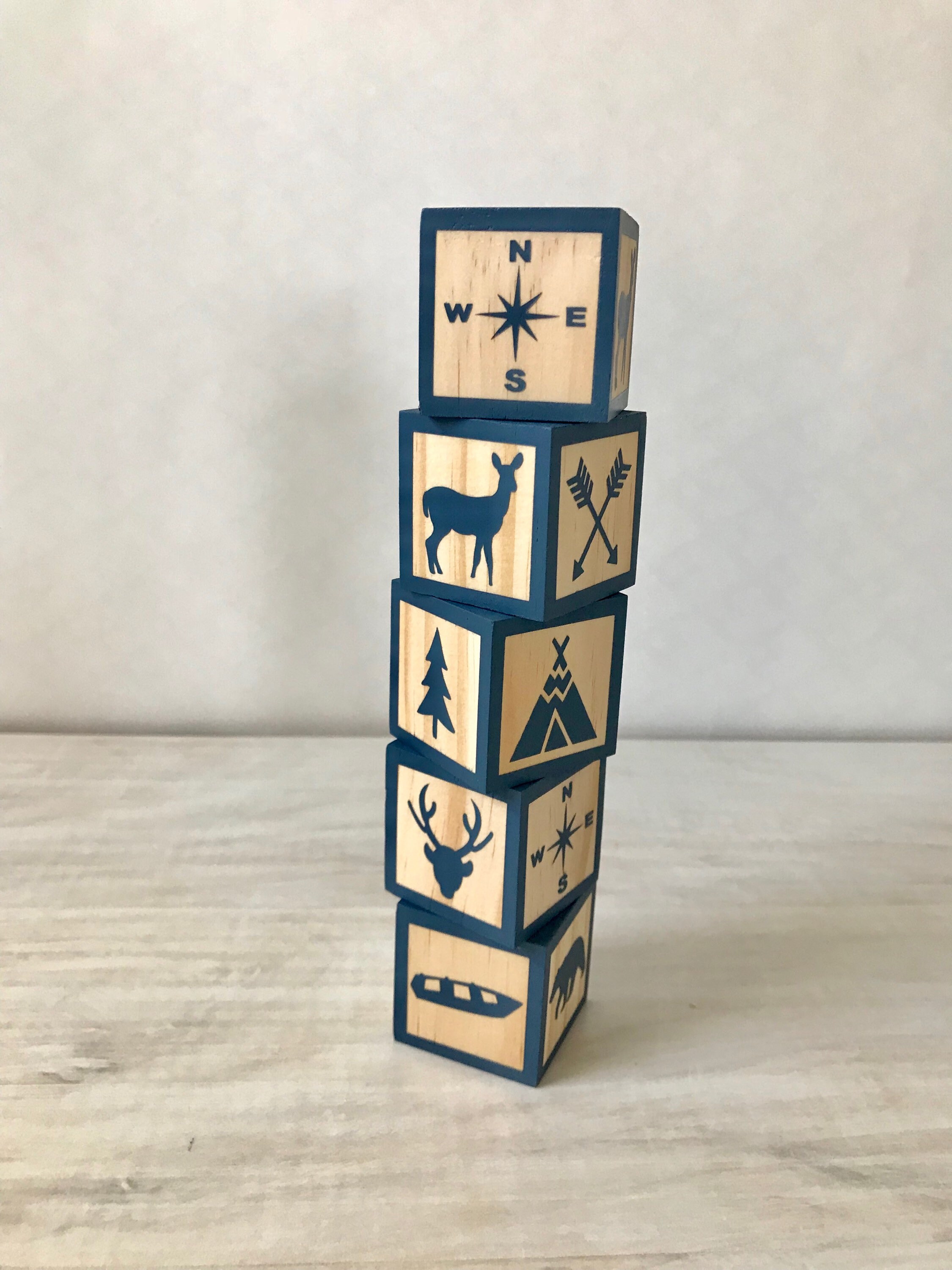Woodland Nursery Decor /Woodland Blocks/ Nursery Baby Gift / | Etsy
